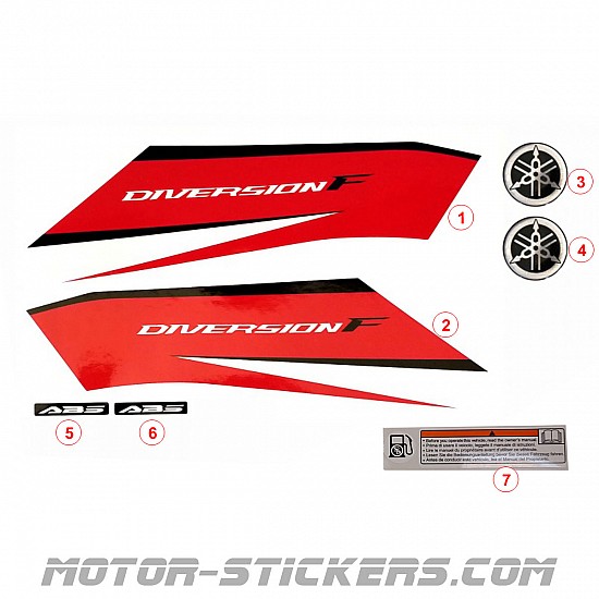 Yamaha XJ6 Diversion F 2012 decals