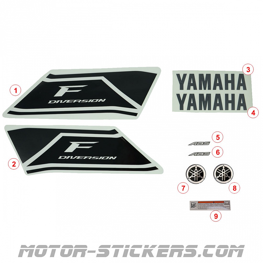 Yamaha XJ6 Diversion F 2013 decals