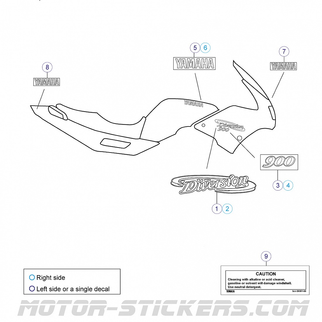 Yamaha XJ 900 S Diversion 2000 decals
