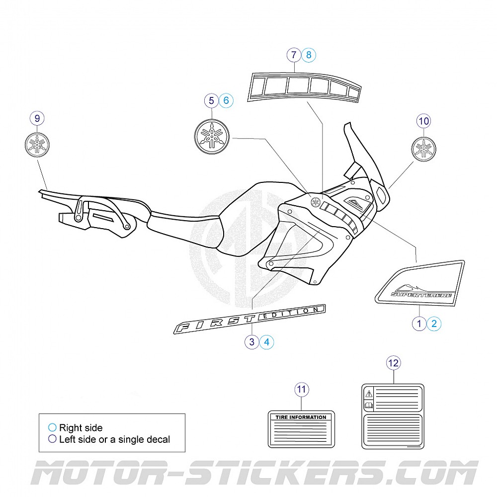 Yamaha XT 1200 Z Super Tenere 2011 decals