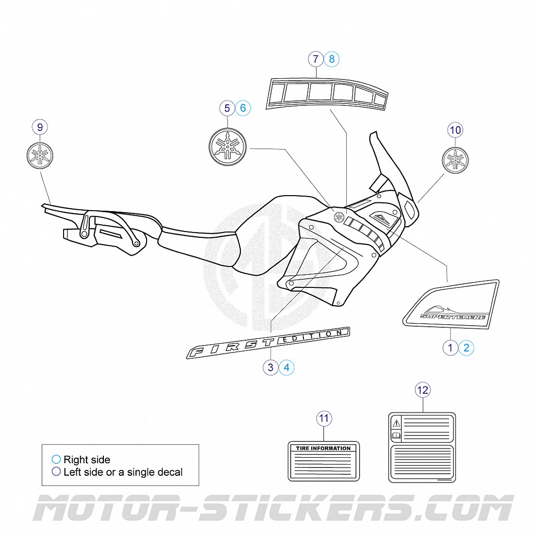 Yamaha XT 1200 Z Super Tenere 2012 decals