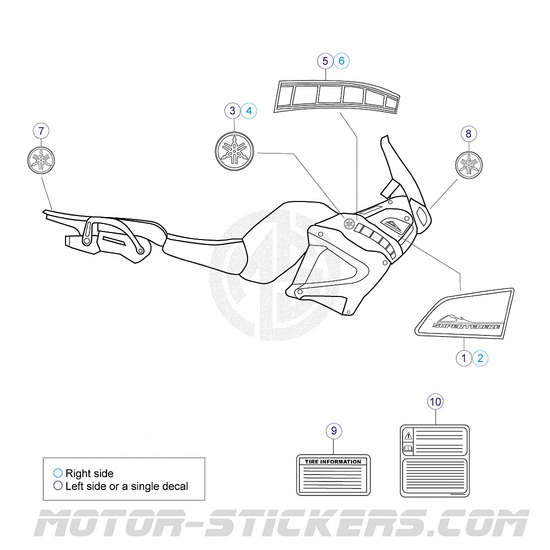 Yamaha XT 1200 Z Super Tenere 2012 decals
