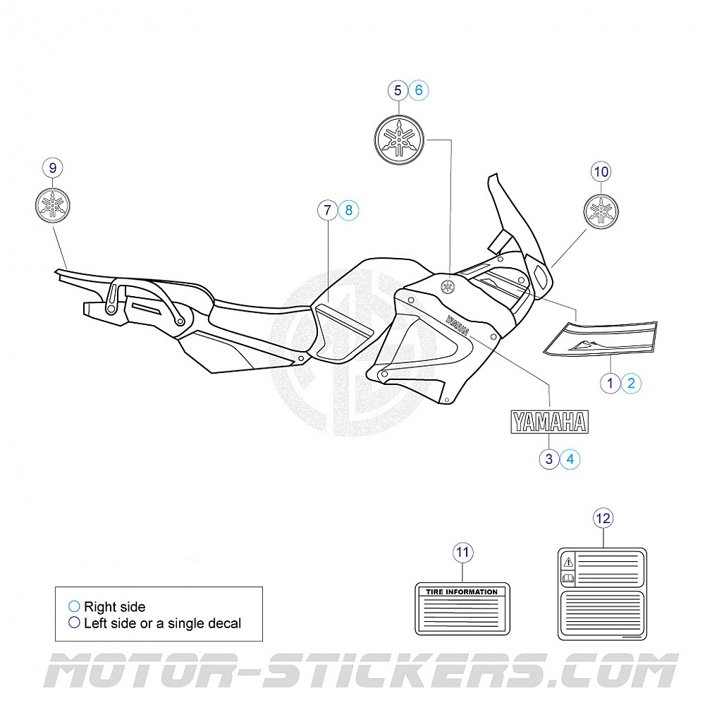 Yamaha XT 1200 Z Super Tenere 2013 decals