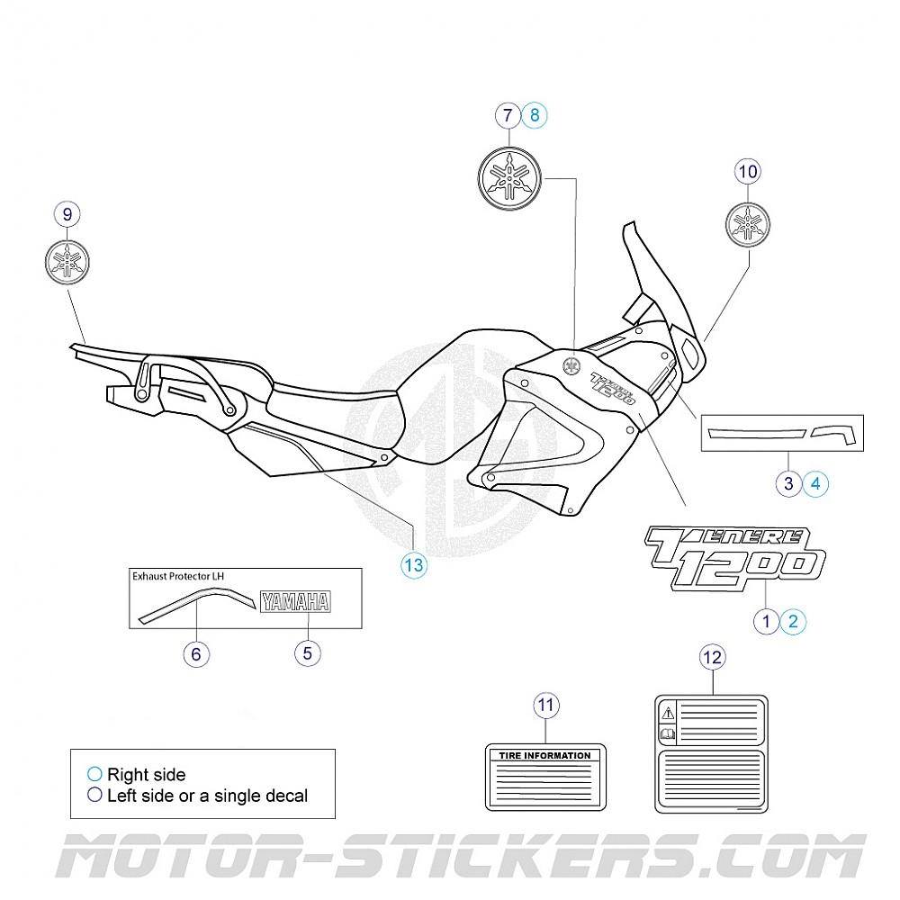 Yamaha XT 1200 Z Super Tenere 2019 decals
