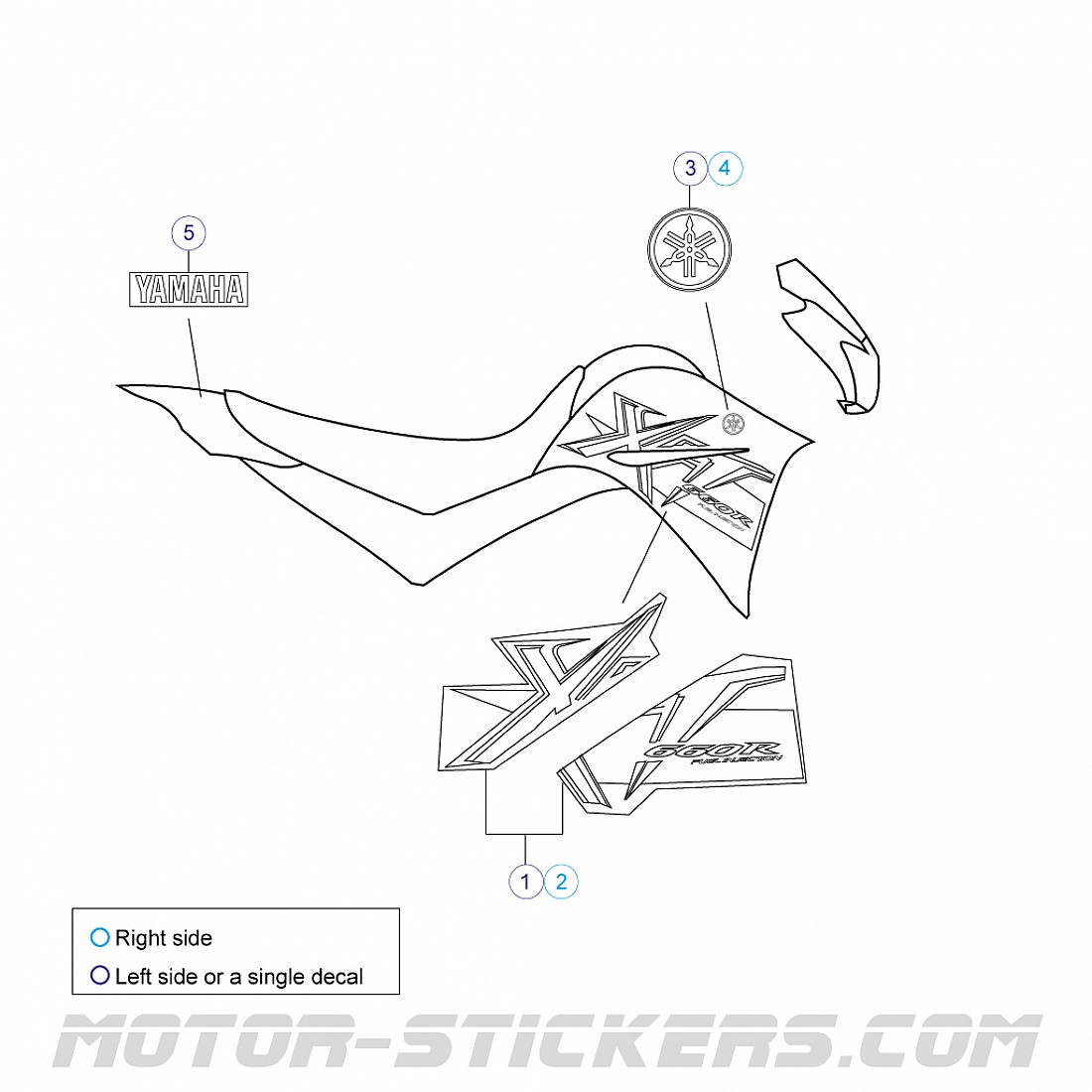Yamaha XT 660R 2006 decals