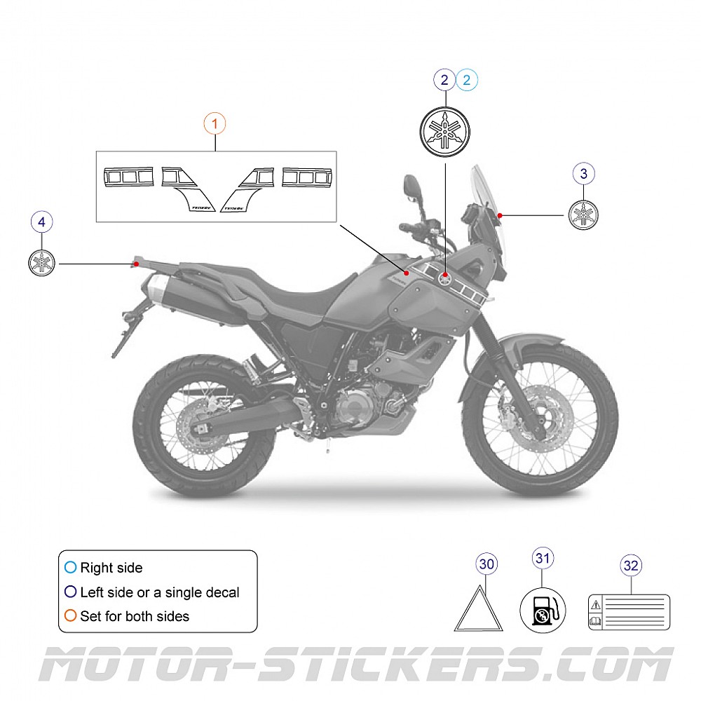 Yamaha XT 660Z Tenere 2010 decals