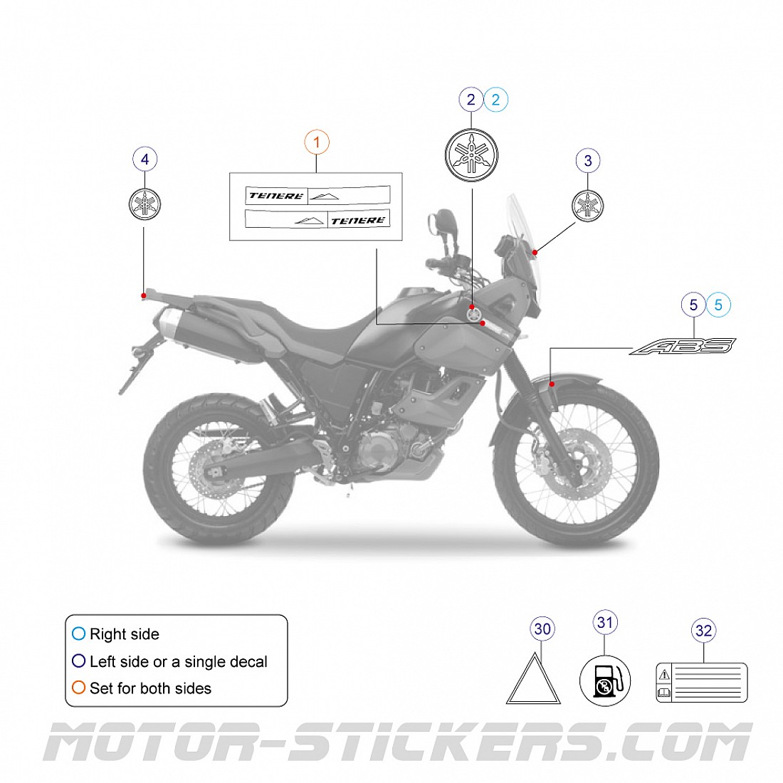 Yamaha XT 660Z Tenere 2012 decals