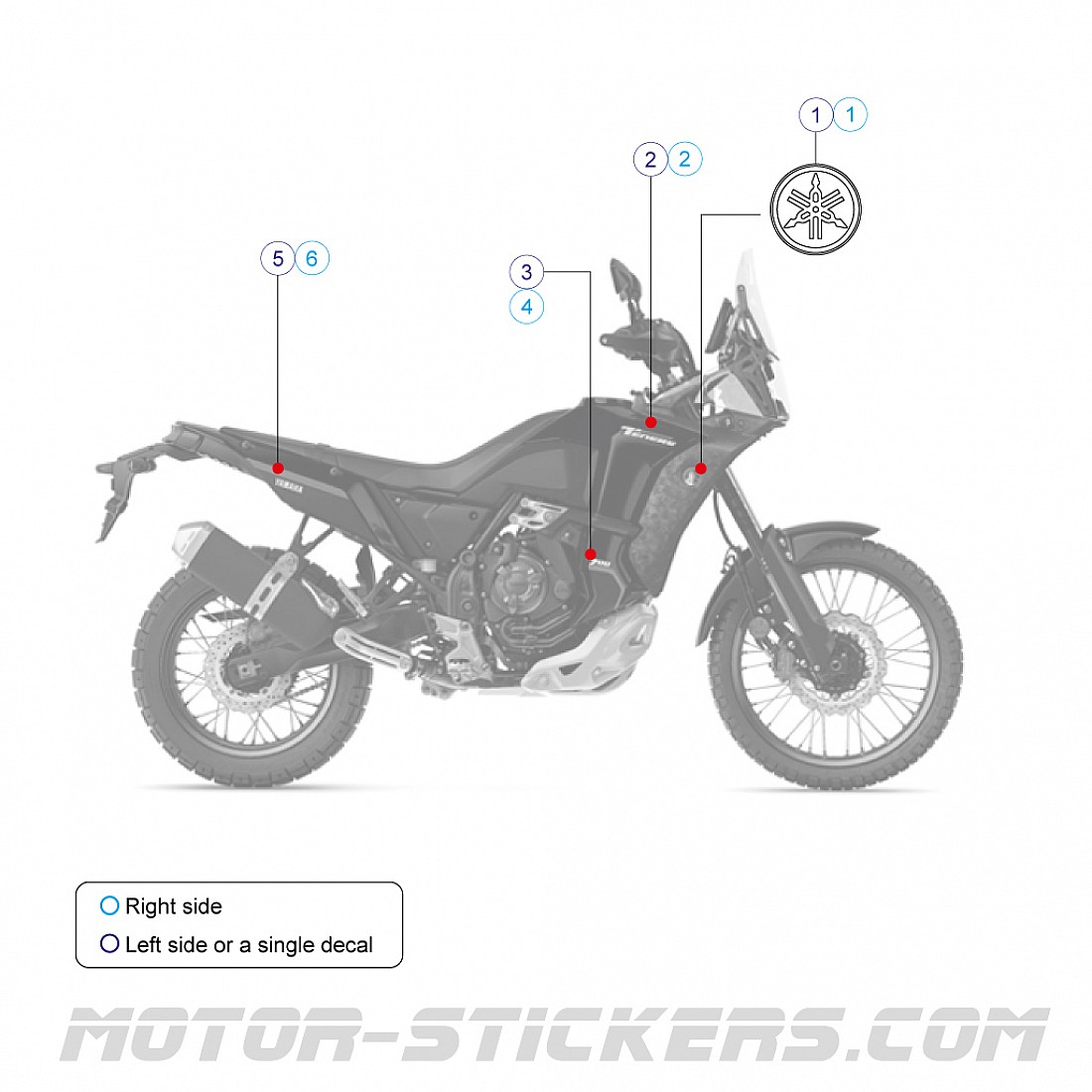 Yamaha XTZ 690 Tenere 700 World Raid 2022 decals