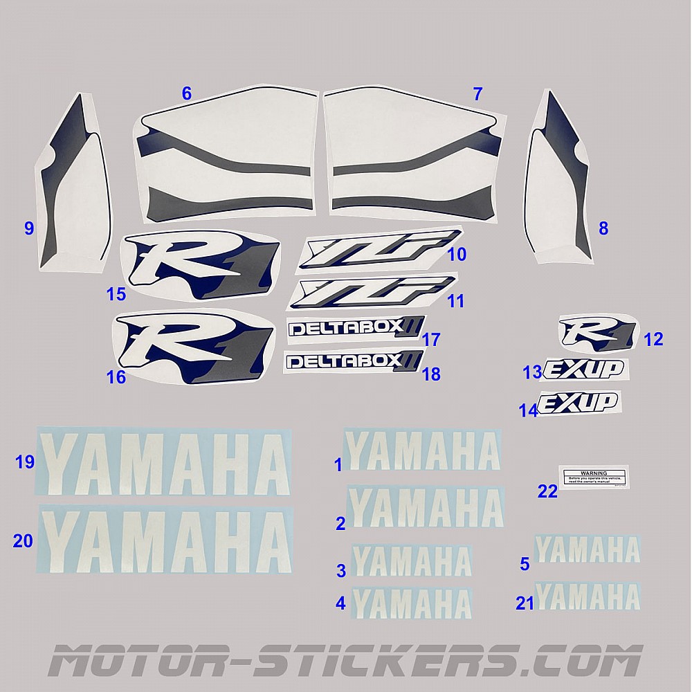 Yamaha YZF R1 1999 decals