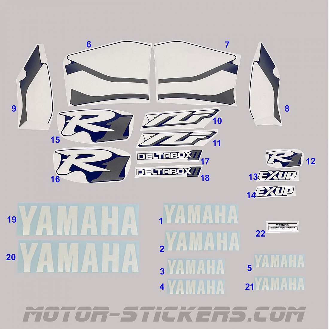 Yamaha YZF R1 1999 decals