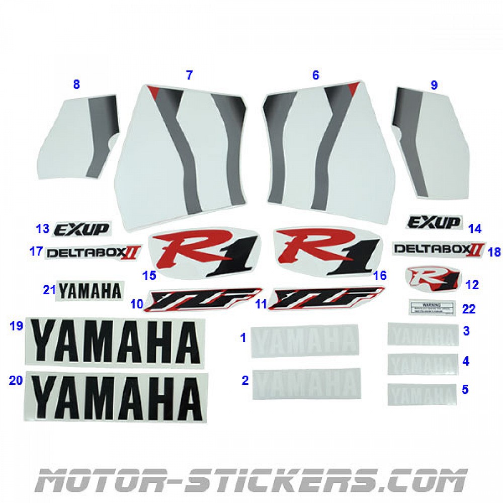Yamaha YZF R1 1999 decals