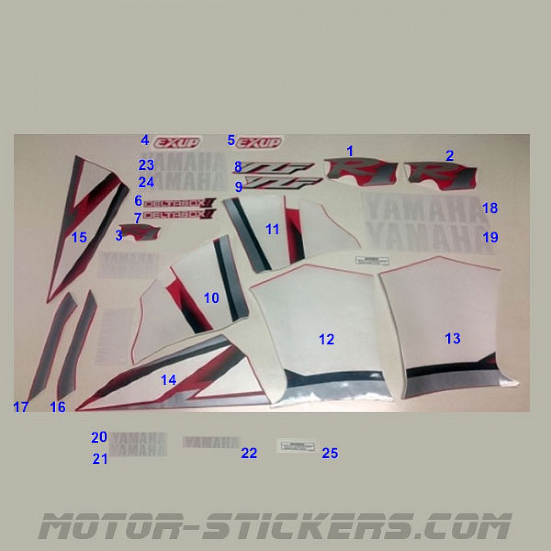 Yamaha YZF R1 2001 decals