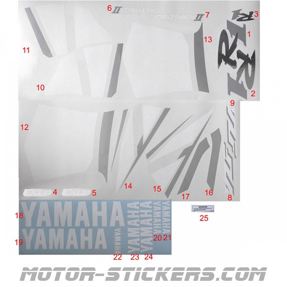 Yamaha YZF R1 2001 decals