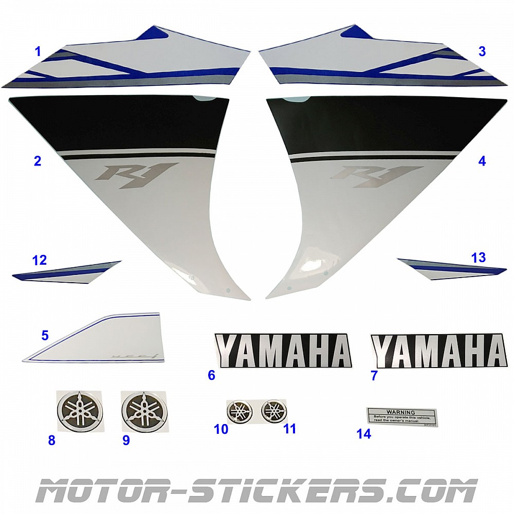 Yamaha YZF R1 2009 decals
