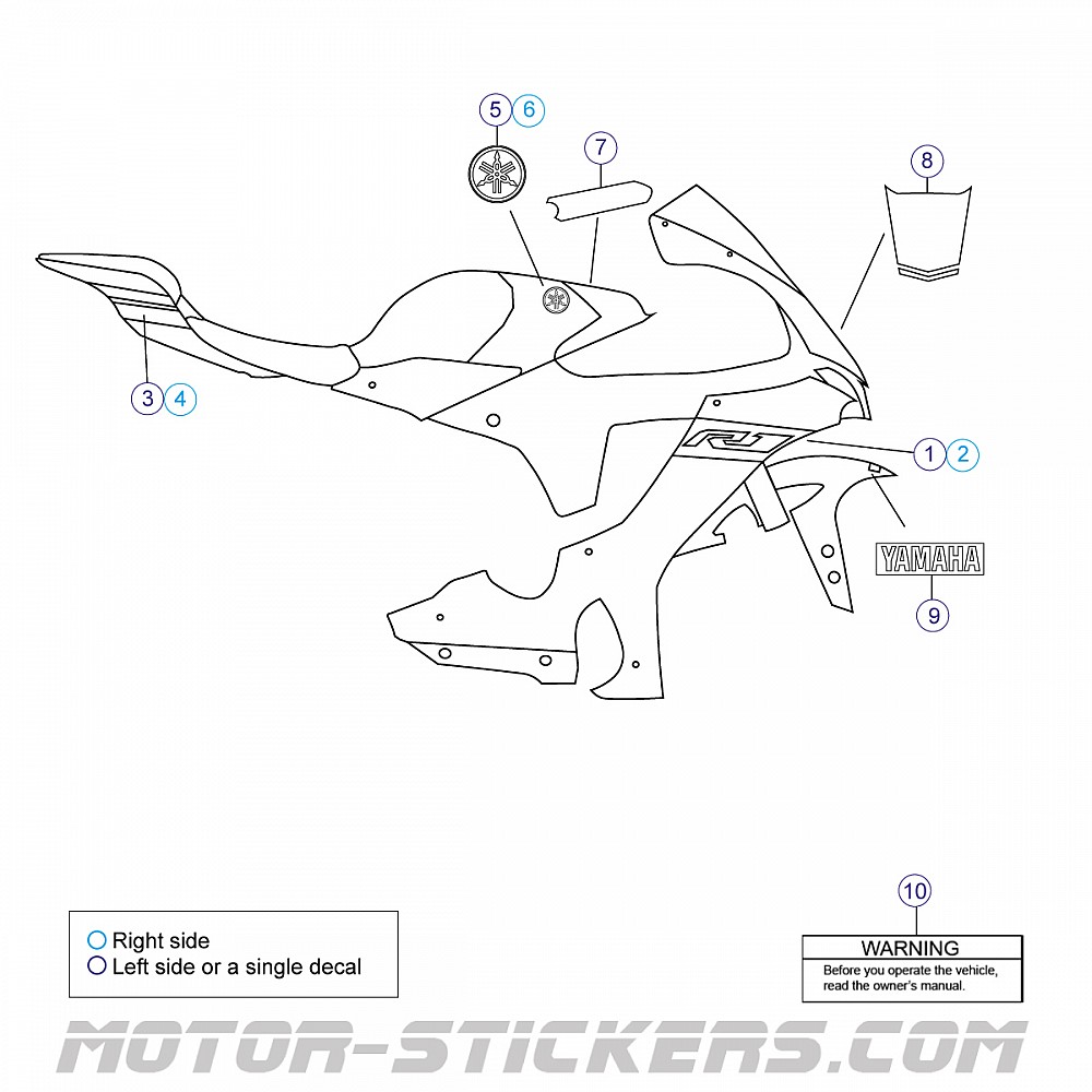 Yamaha YZF R1 2020 decals