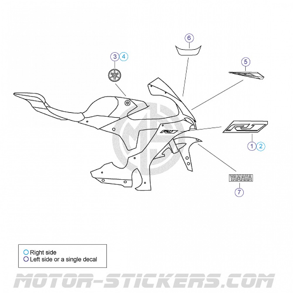 Yamaha YZF R1 2022 decals