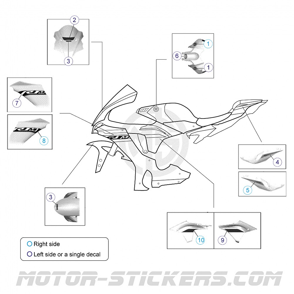 Yamaha YZF R1M 2024 decals