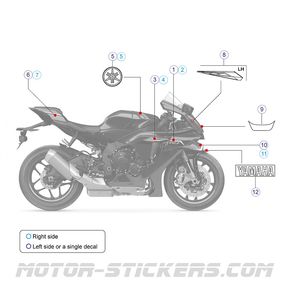 Yamaha YZF R1 2025 decals