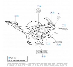Yamaha YZF R3 2018 decals