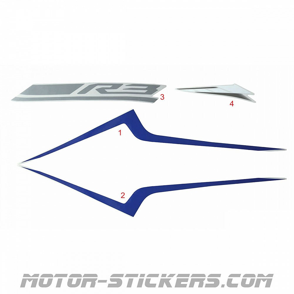 Yamaha YZF R3 2018 decals