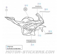 Yamaha YZF R3 2019 decals