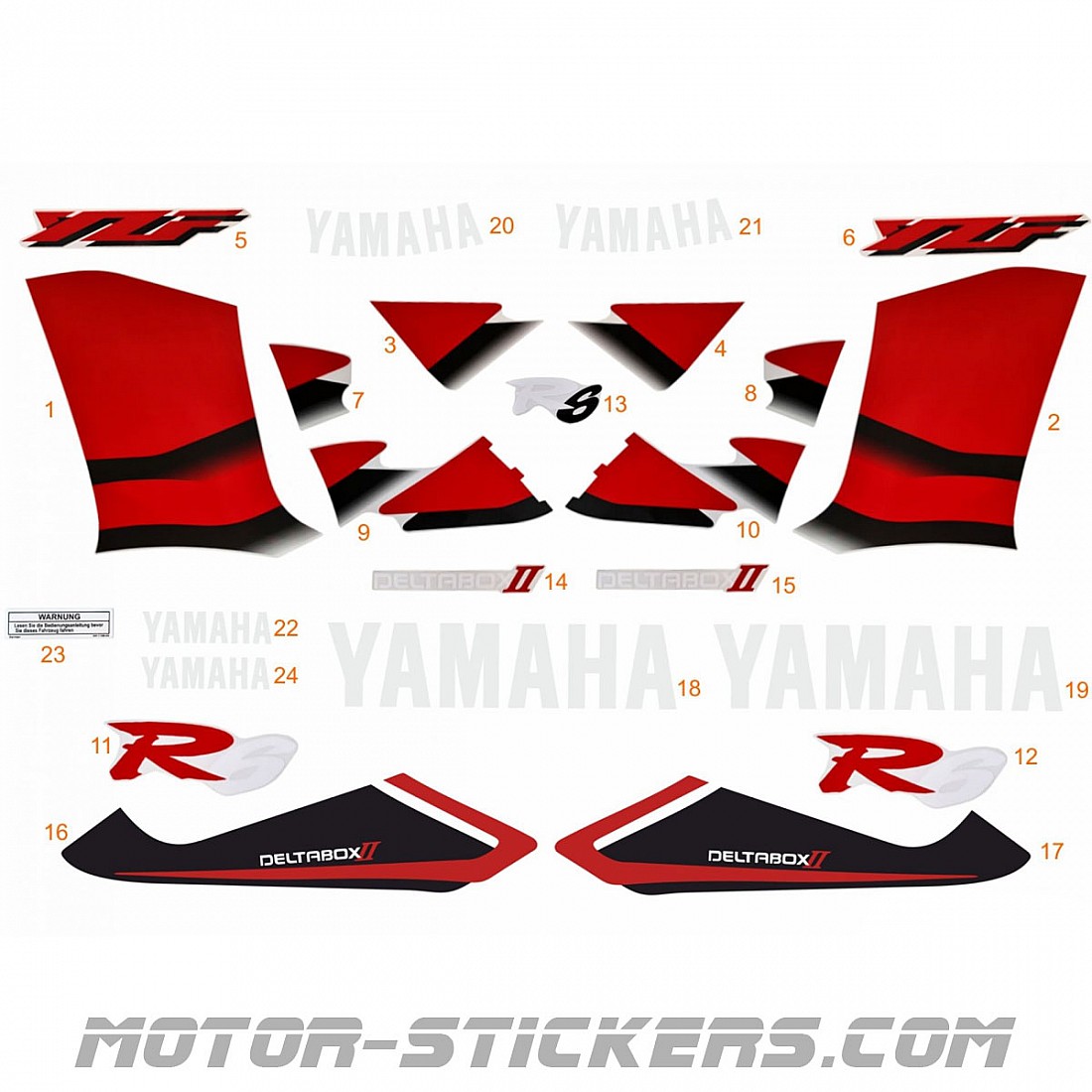 Yamaha YZF R6 1999 decals