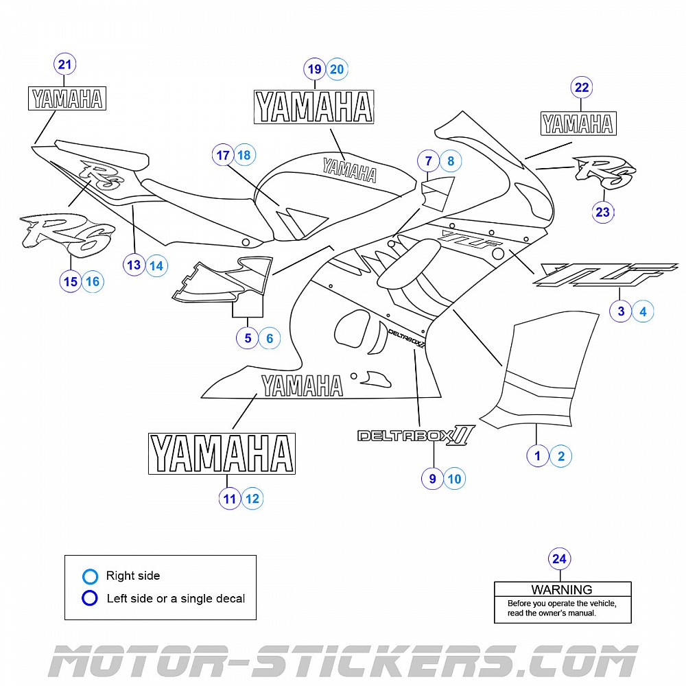 Yamaha YZF R6 2000 decals