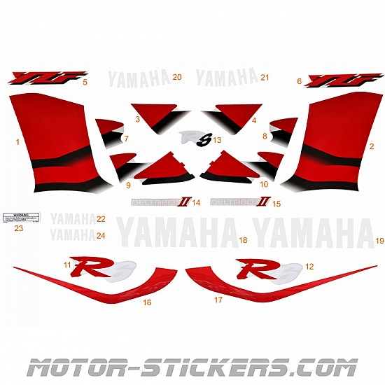 Yamaha YZF R6 2000 decals