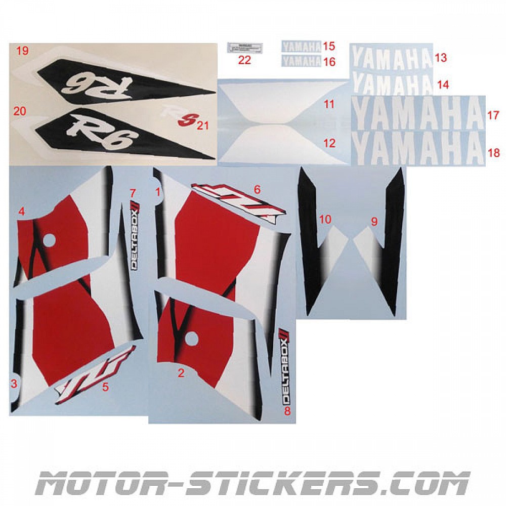 Yamaha YZF R6 2001 pegatinas