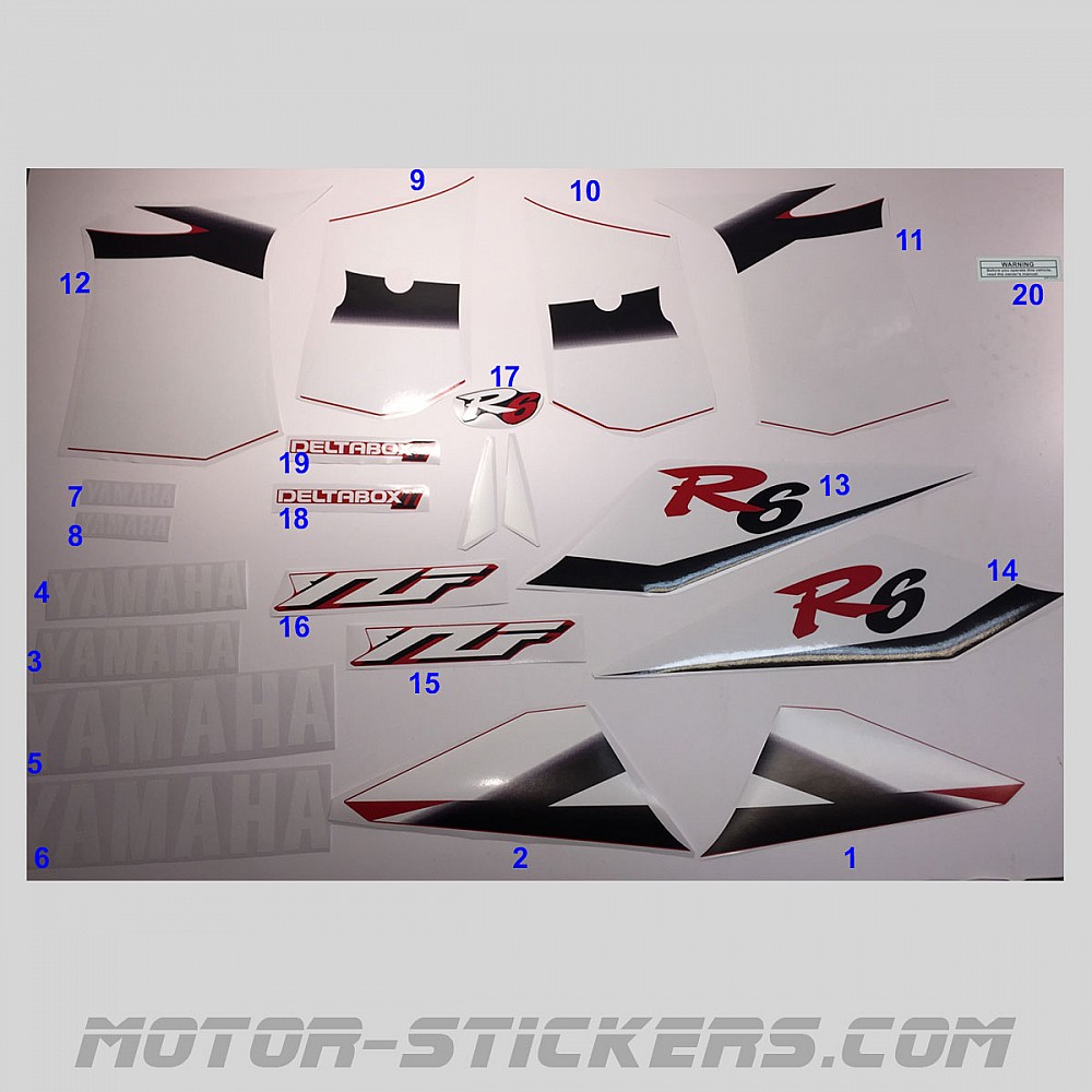 Yamaha YZF R6 2002 decals