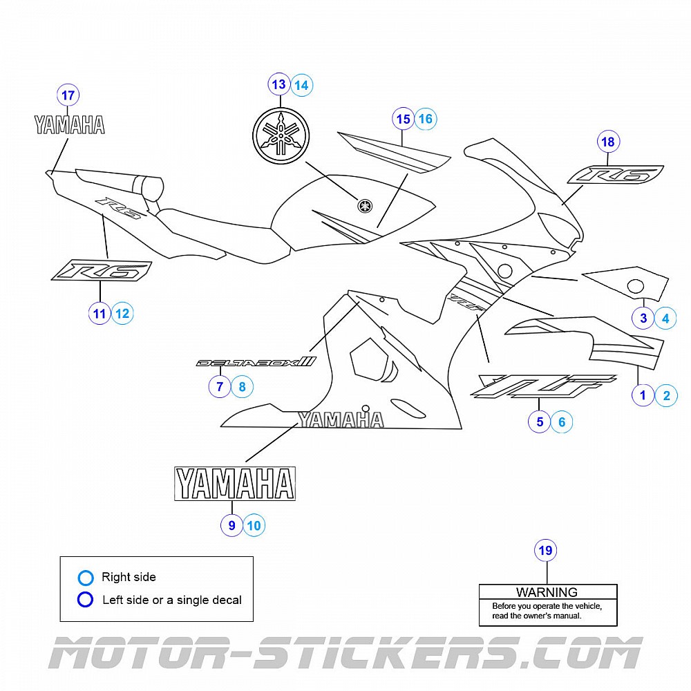Yamaha YZF R6 2003 decals