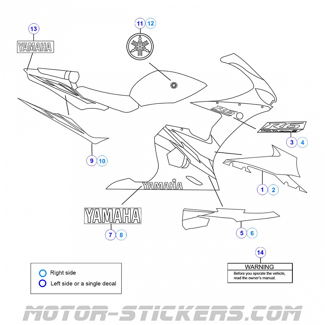 Yamaha YZF R6 2005 decals