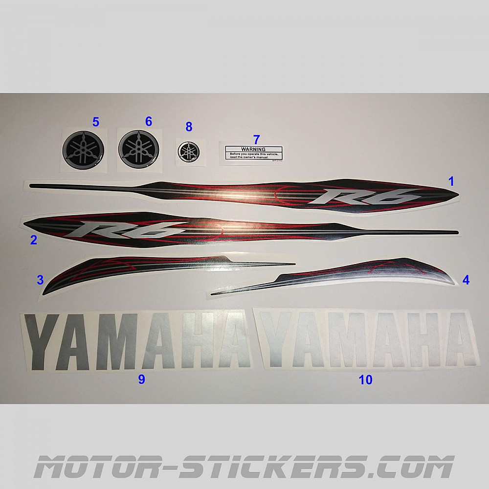 Yamaha YZF R6 2006 decals