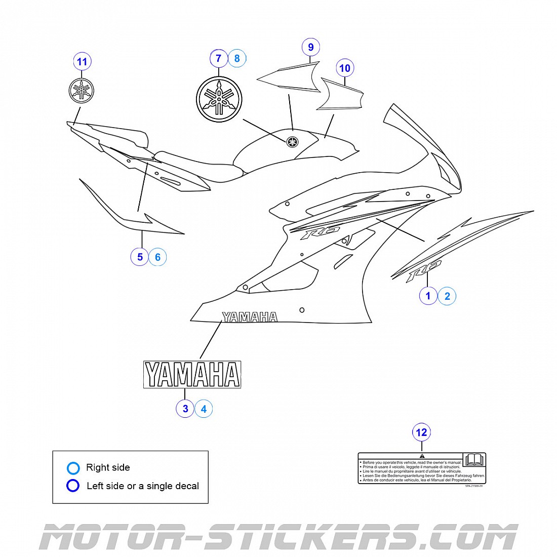 Yamaha YZF R6 2007 decals