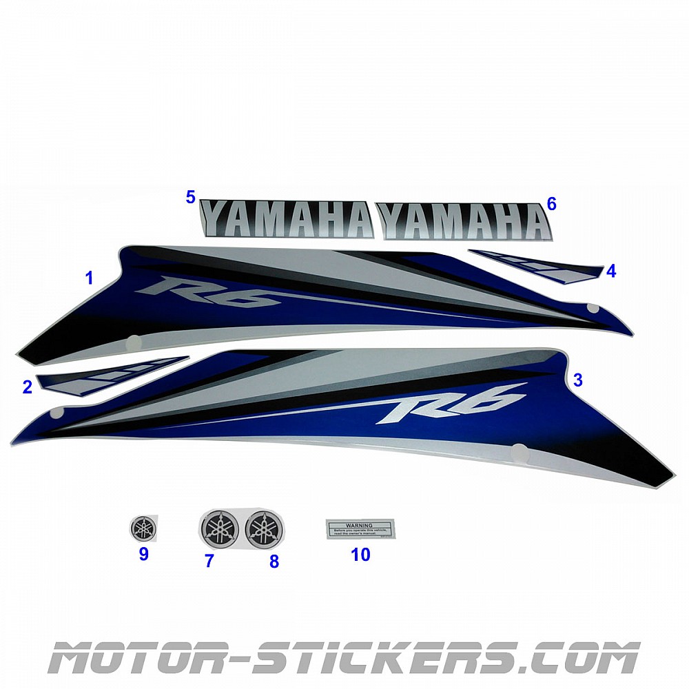 Yamaha YZF R6 2007 decals