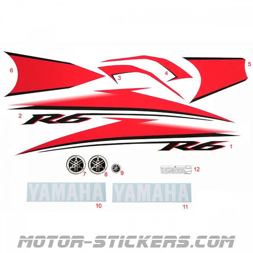 Yamaha YZF R6 2007 pegatinas | Pegatinas de motos de calidad