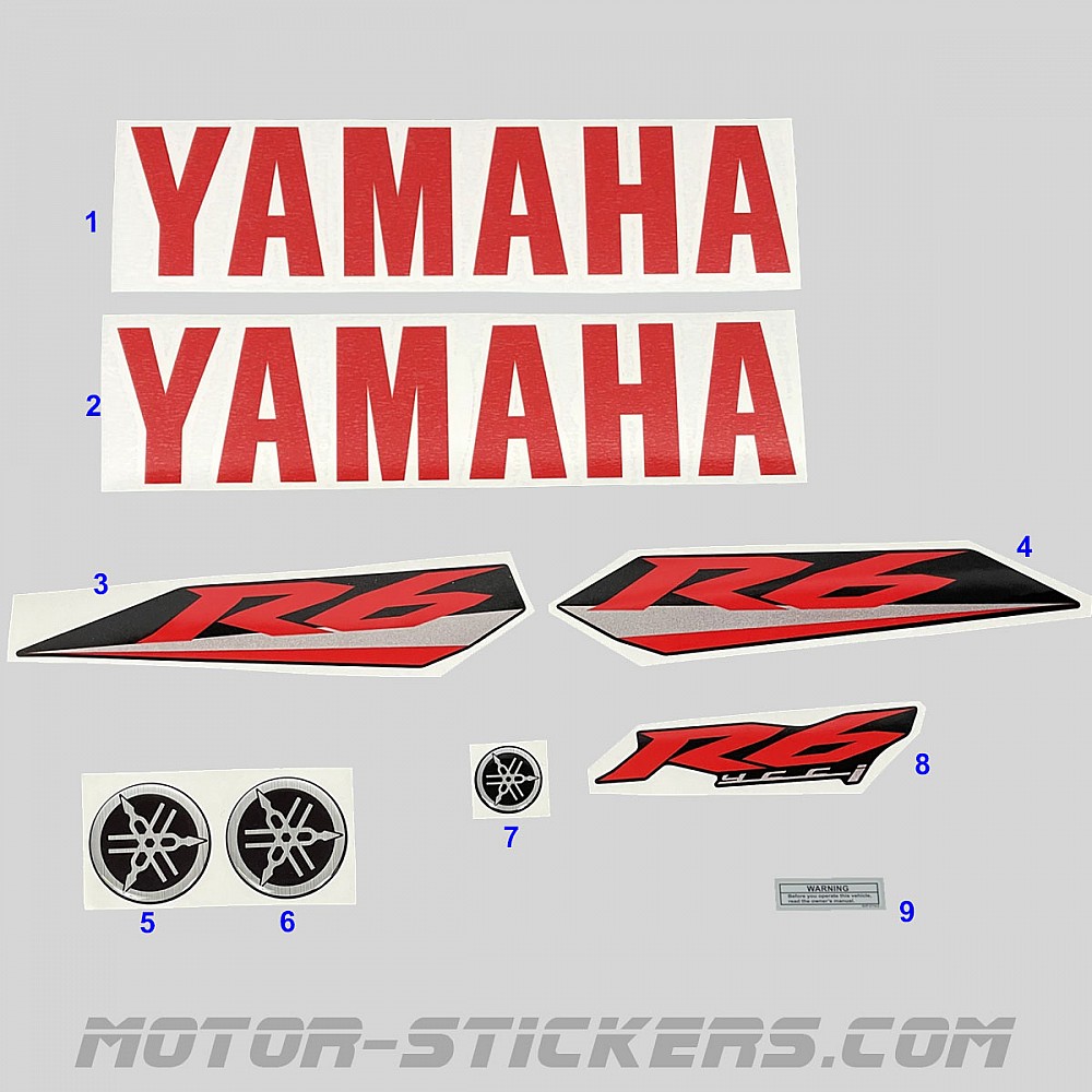 Yamaha YZF R6 2008 decals