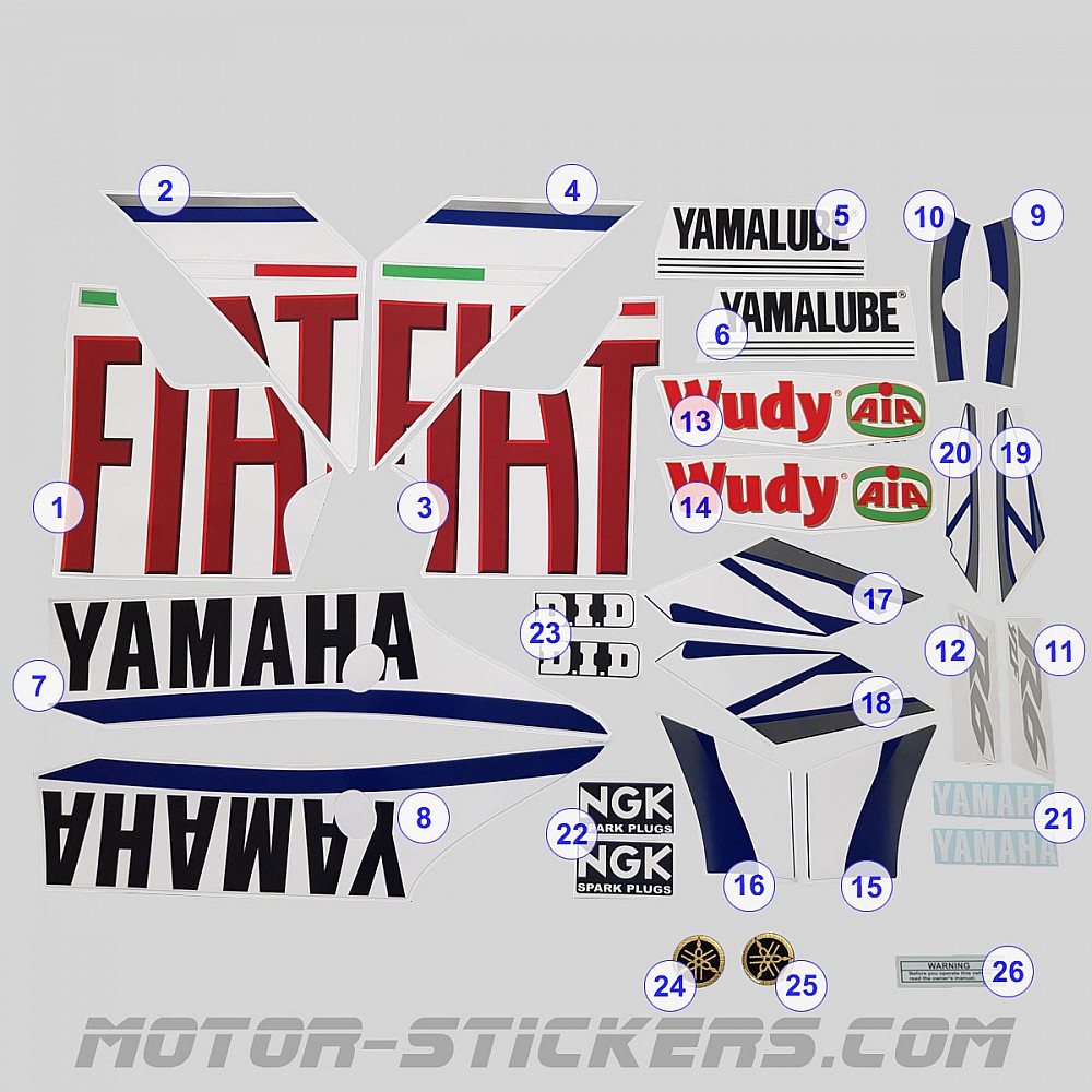 Yamaha YZF R6 Fiat Replica 2009 decals