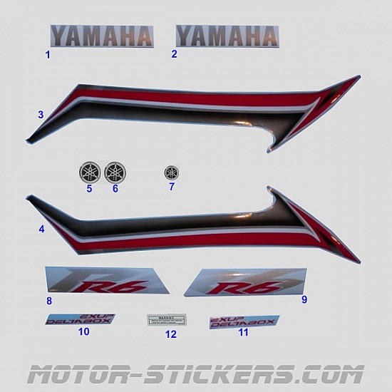 Yamaha YZF R6 2009 decals