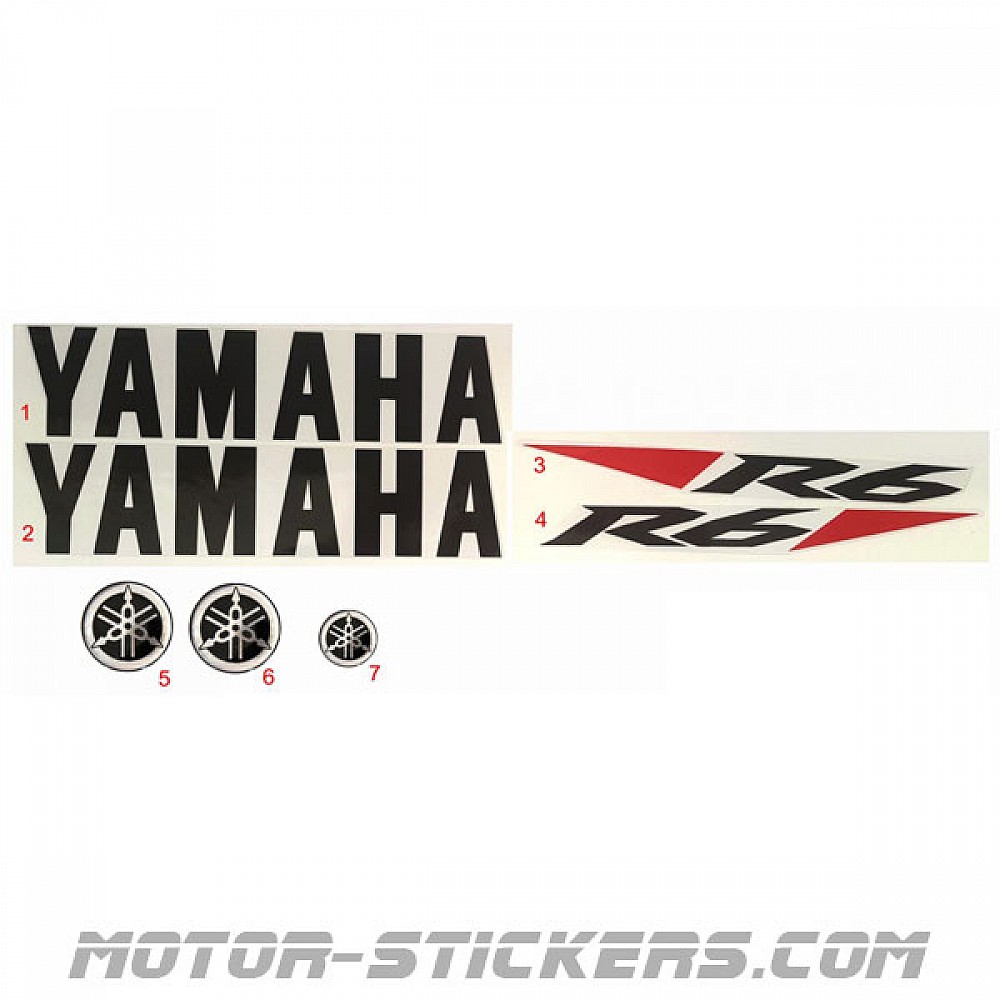 Yamaha YZF R6 2010 decals