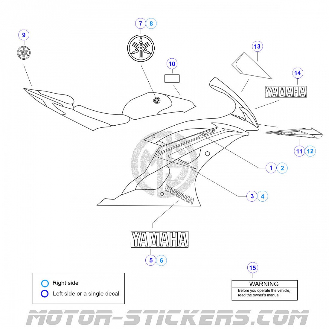 Yamaha YZF R6 2015 decals
