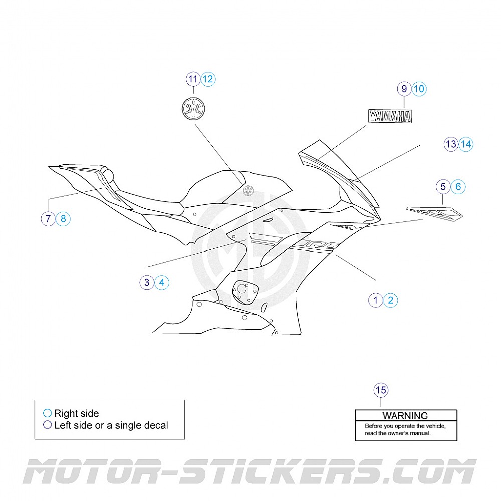 Yamaha YZF R6 2017 decals