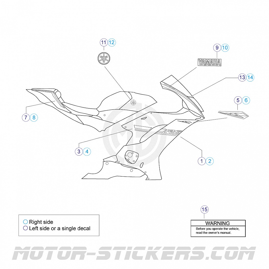 Yamaha YZF R6 2017 decals