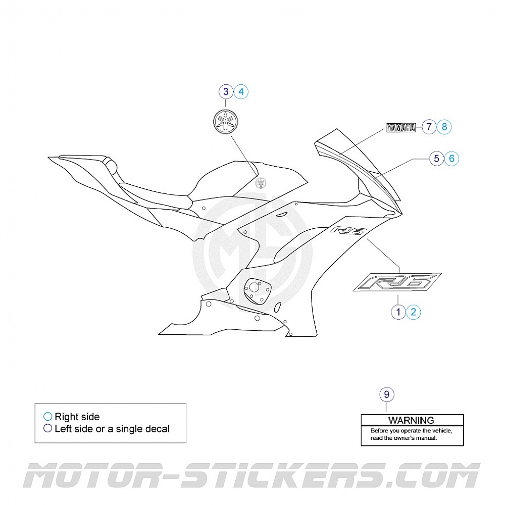 Yamaha YZF R6 2019 decals