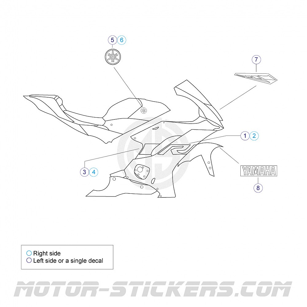 Yamaha YZF R6 2019 decals