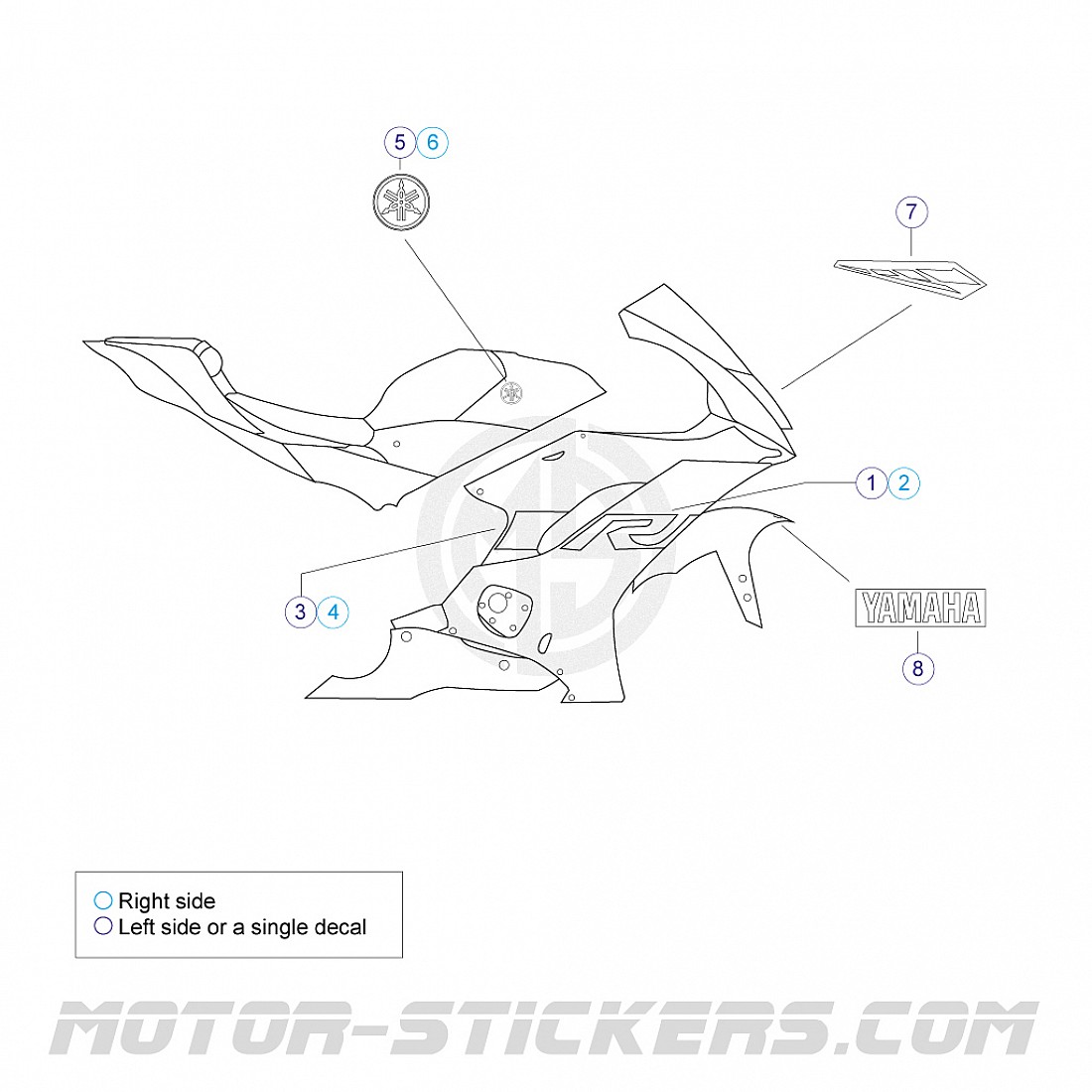 Yamaha YZF R6 2019 decals