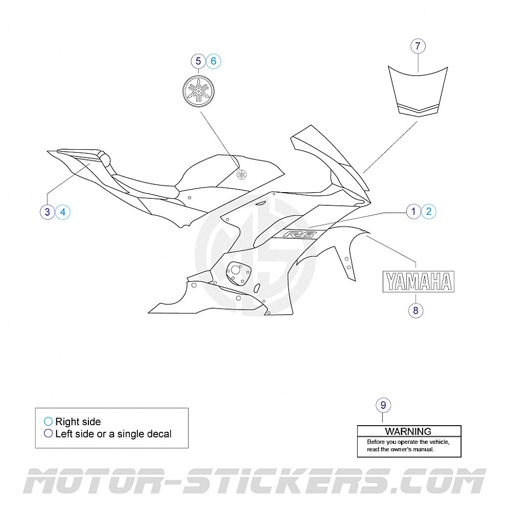 Yamaha YZF R6 2020 decals