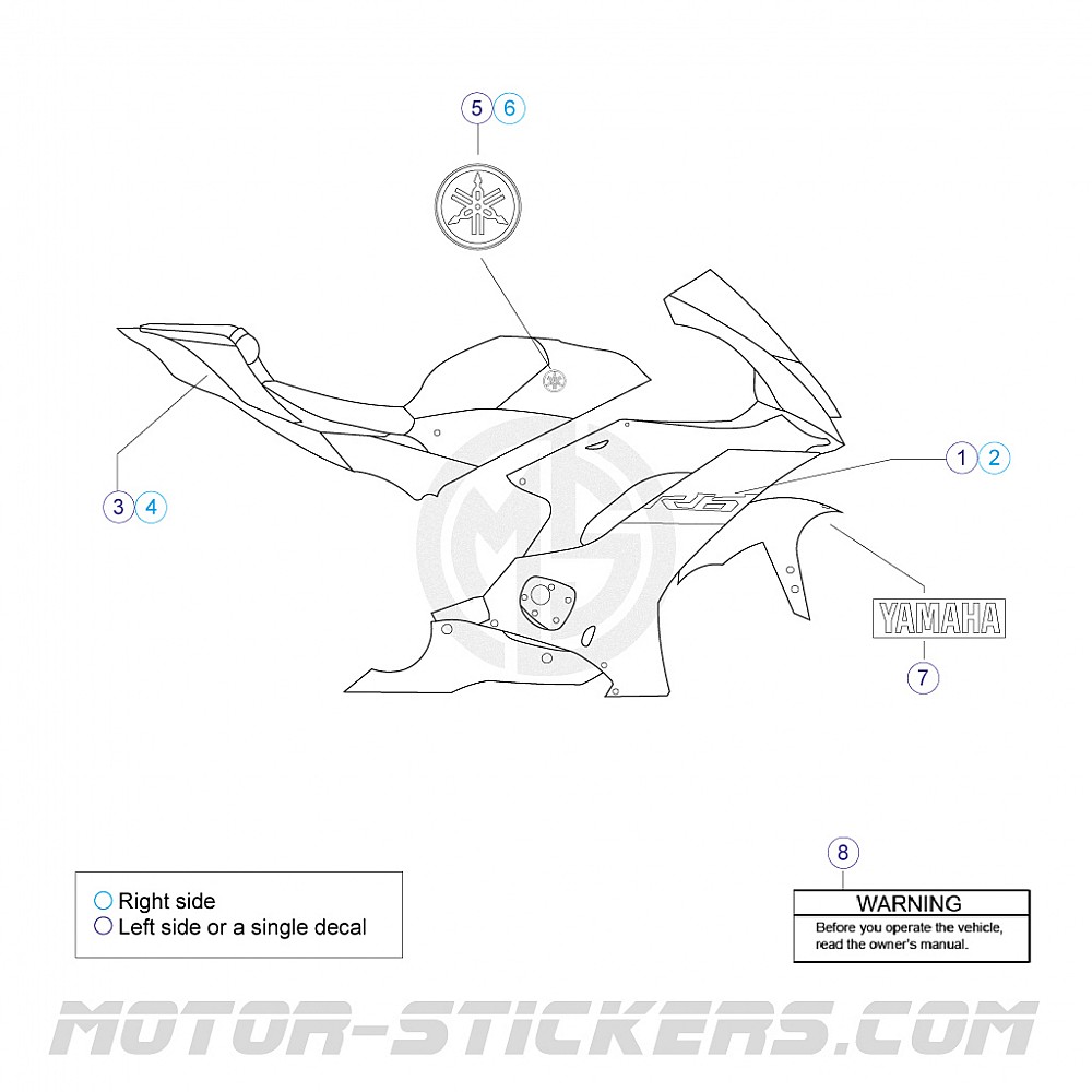 Yamaha YZF R6 2020 decals