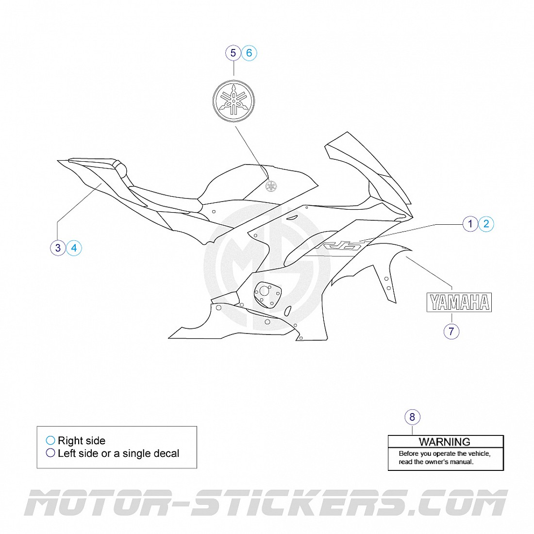 Yamaha YZF R6 2020 decals