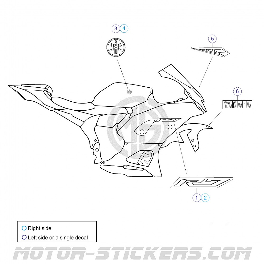 Yamaha YZF R7 2022 decals
